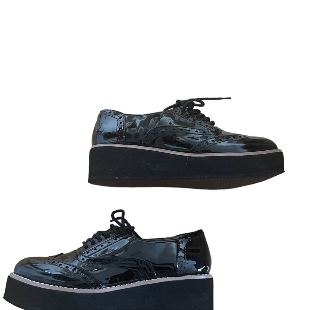 Madden Girl Black Patent Platform Shoes - Gem